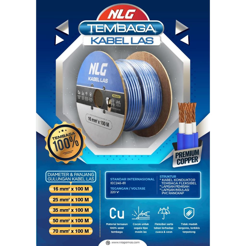 Jual Kabel las 16mm meteran NLG WELDING CABLE dijamin 100% Tembaga 120A ...