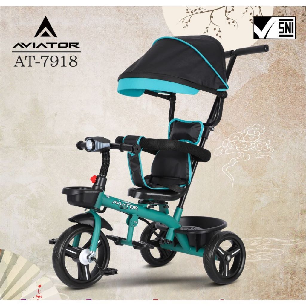 Jual Sepeda Roda Tiga Aviator AT 7918 Stroller Kursi Putar Musik ...