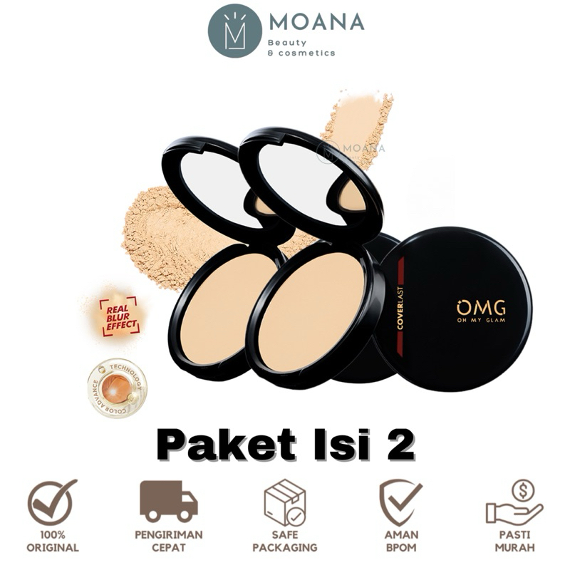 Jual [ISI 2] OMG Oh My Glam Coverlast Two Way Cake 12 g - Bedak Padat ...
