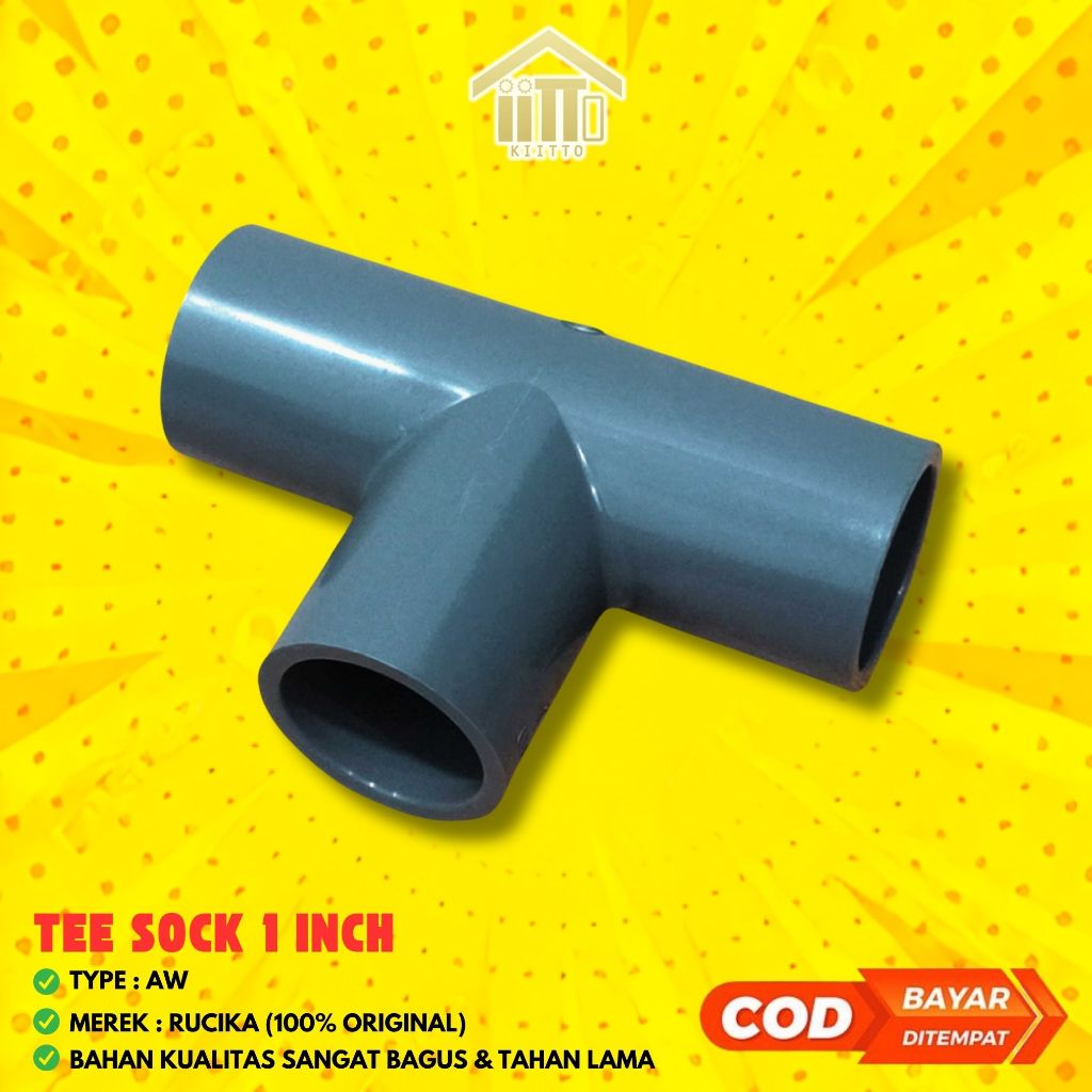 Jual TEE SOCK PIPA PVC 1 INCH RUCIKA (AW) / TEE 1" INCH AW RUCIKA / TEE ...