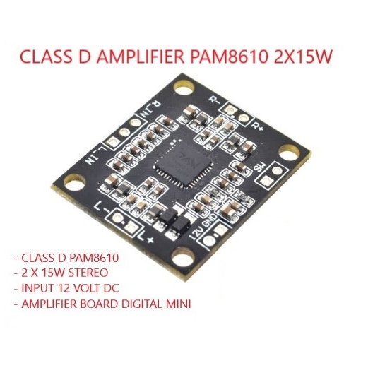 Jual Power Amplifier Mini PAM8610 2X15W / Power Amplifier Board PAM ...