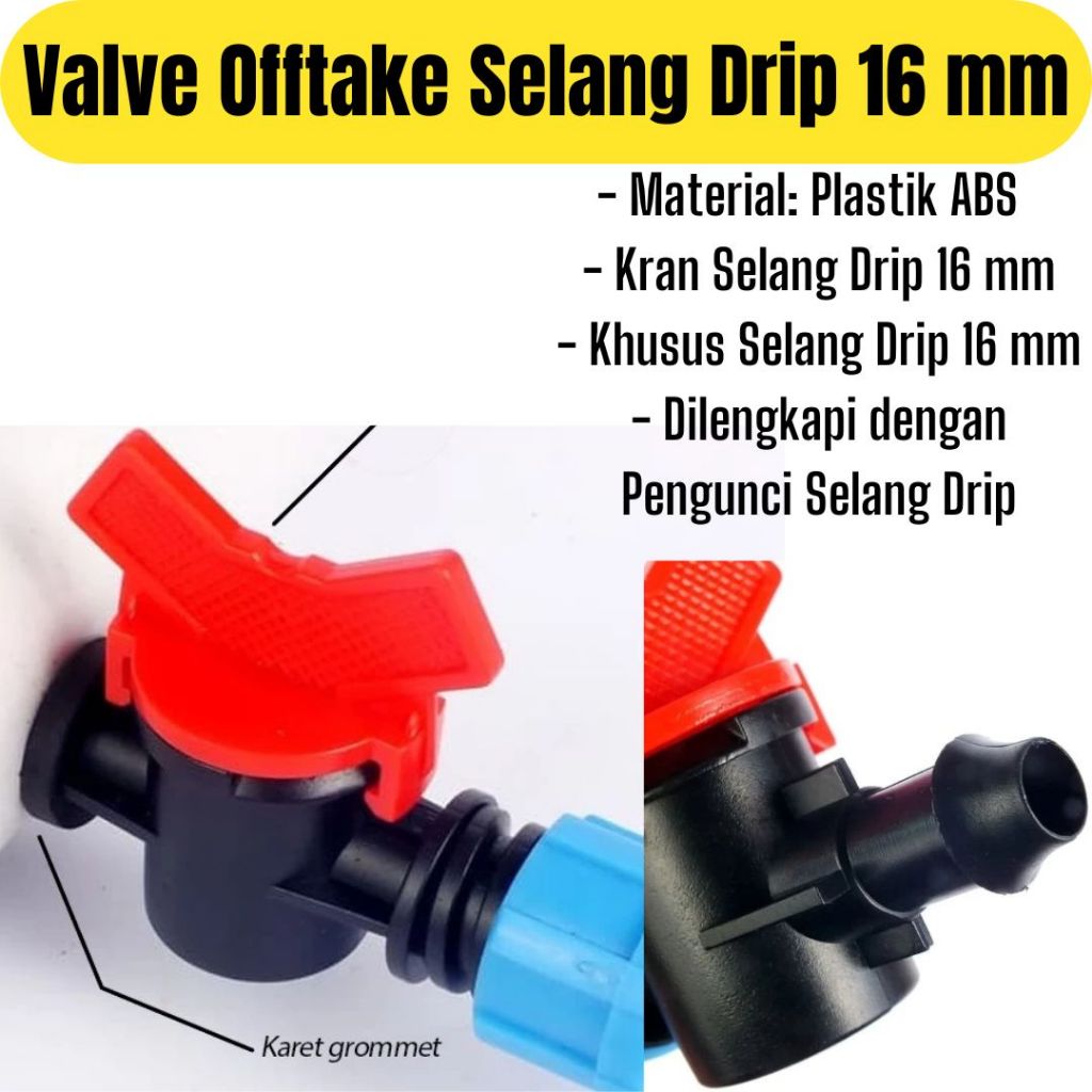 Jual Valve Offtake Karet Selang Drip Selang Irigasi 16Mm Hidroponik ...
