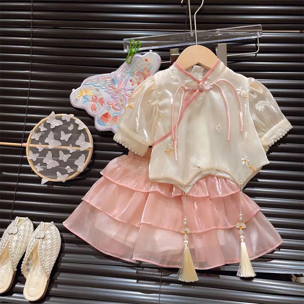 Jual [KIDSWONDERLAND] 2020 & 4059 Setelan Cheonsam Satin Tutu Pinkkins ...