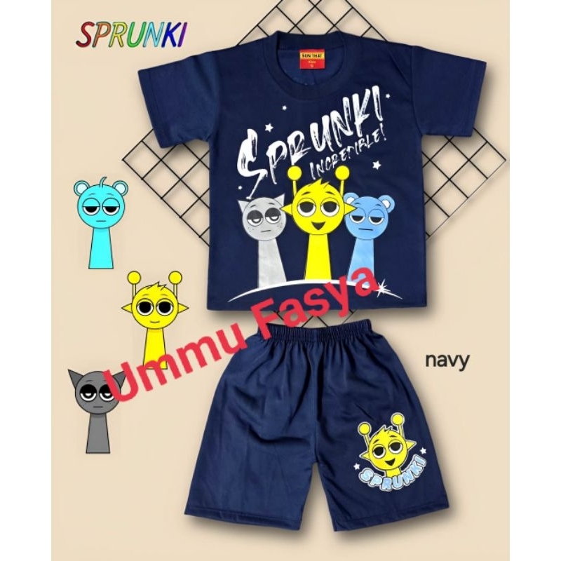 Jual SETELAN BAJU DAN CELANA SPRUNKI NAVY UNTUK ANAK LAKI-LAKI ...