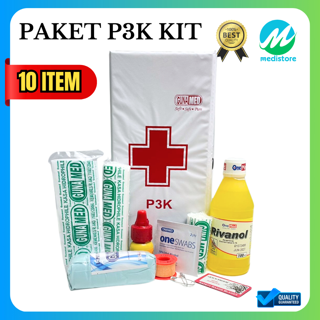 Jual KOTAK P3K LENGKAP ISI 10 ITEM / PAKET P3K KIT | Shopee Indonesia