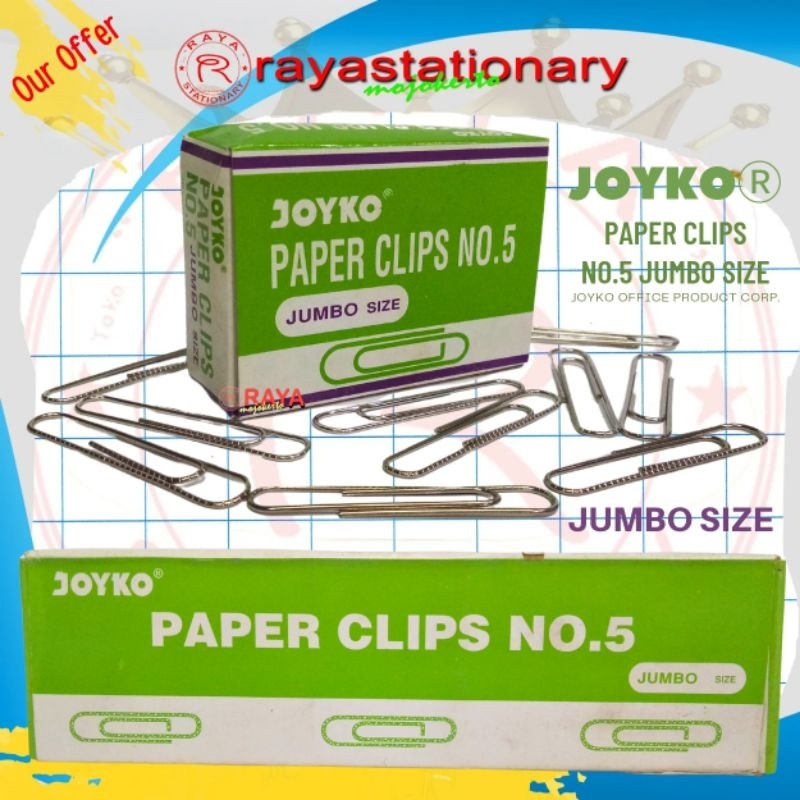 Jual Klip Besar Paper Clips Joyko no 5 Jumbo size | Shopee Indonesia
