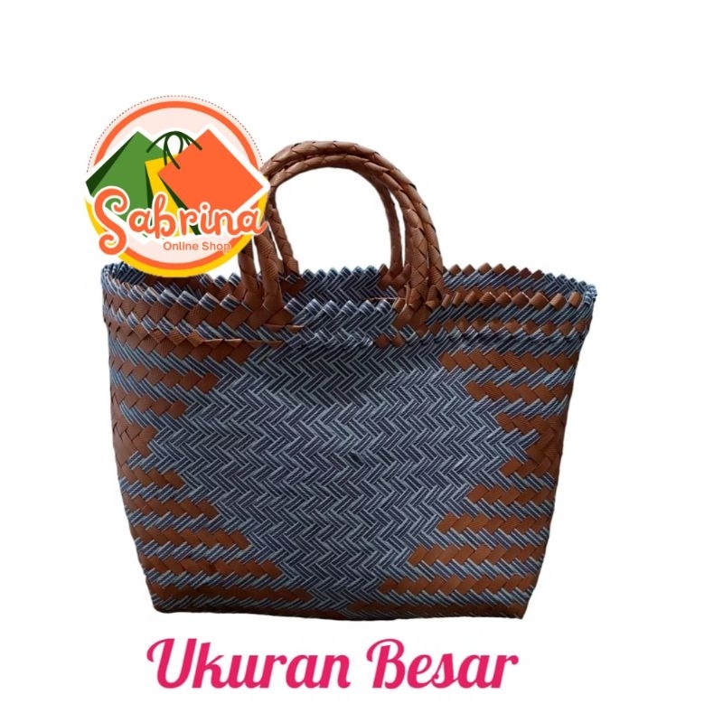 Jual Tas Anyam Plastik Lurik/ Ukuran Besar ( L ) / Tas Belanja / Tas ...
