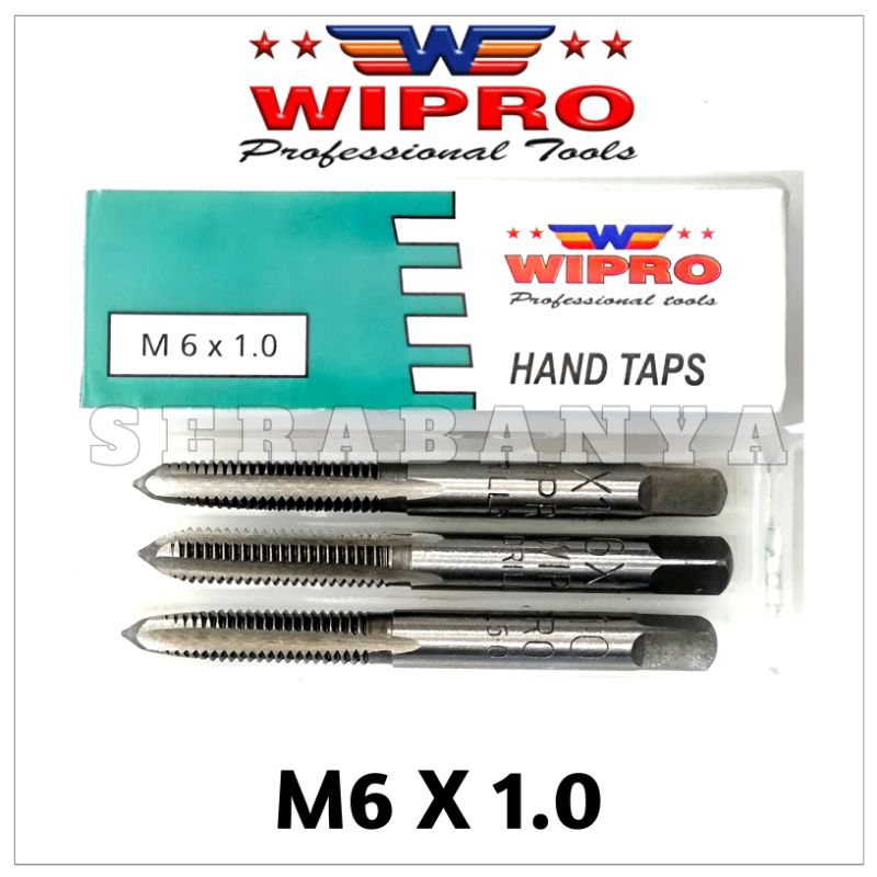 Jual WIPRO Hand Tap M6X1.0 | M6X1,0 | Alat Membuat Drat Dalam | Handtaps Untuk Baut 10mm Ukuran ...