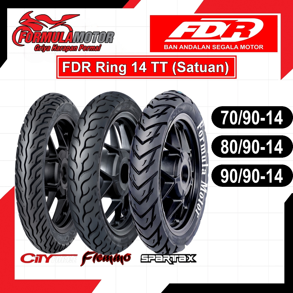 Jual [FDR Ring 14 Tubetype] - Ban Motor Matic NON TUBLES (Ukuran 70/90 ...