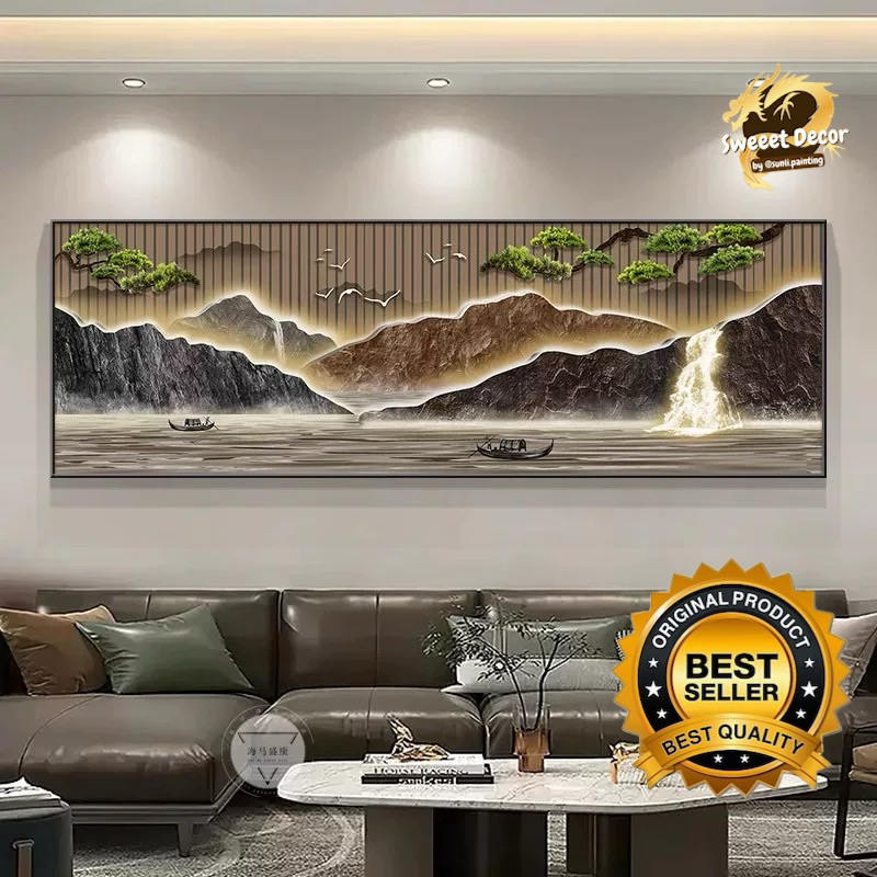 Jual Porcelain Painting Crystal 5D 60x150 Motif Air Terjun Wall Decor ...