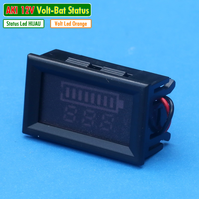 Jual Status Bar Aki 12V Volt Meter Mini Led Digital Dual Display Modul Panel Kotak Cek Baterai ...