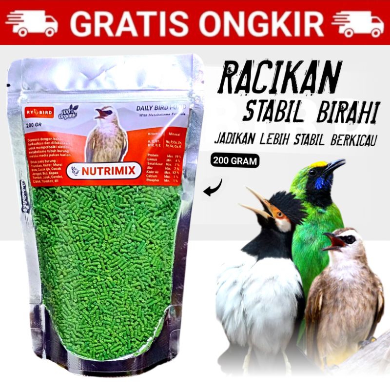 Jual NUTRIMIX VOER HIJAU Pakan Burung Murai Kacer Trucuk Jalak | Shopee ...