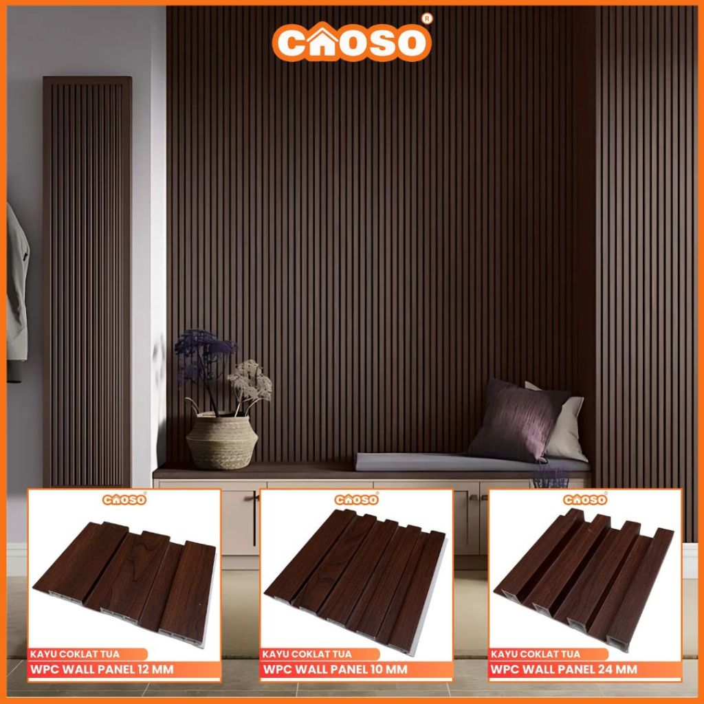 Jual Wpc Wall Panel Kayu Coklat Tua 3 Meter 300cm | Wallpanel Pvc ...