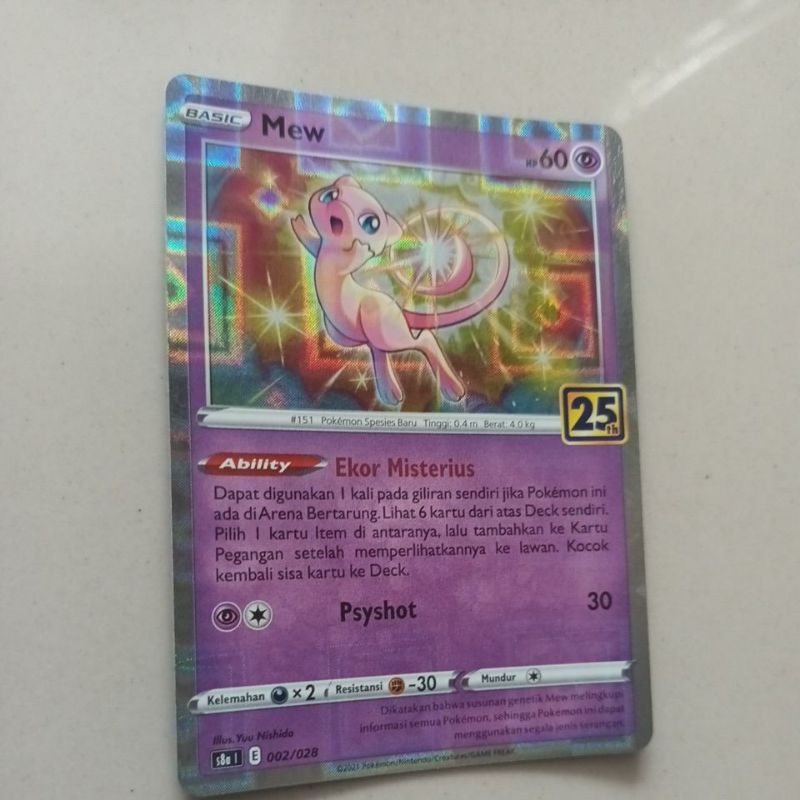 Jual kartu pokemon official mew 25th anniversary | Shopee Indonesia