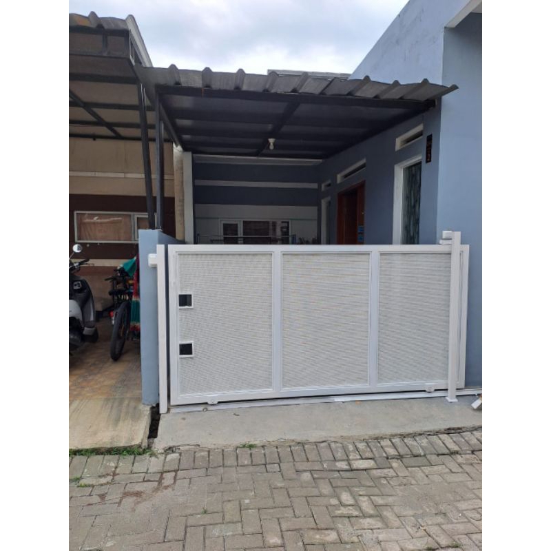 Jual Pintu pagar minimalis besi plat perforated lubang 3mm | Shopee ...