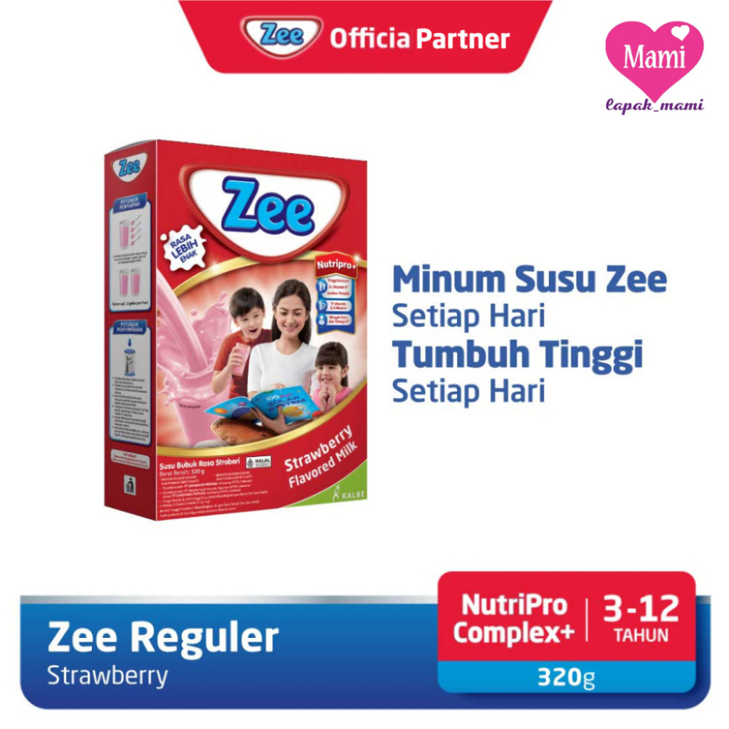 Jual Susu Zee Reguler 320g Stroberi Susu Bubuk Pertumbuhan Anak Usia 3 ...