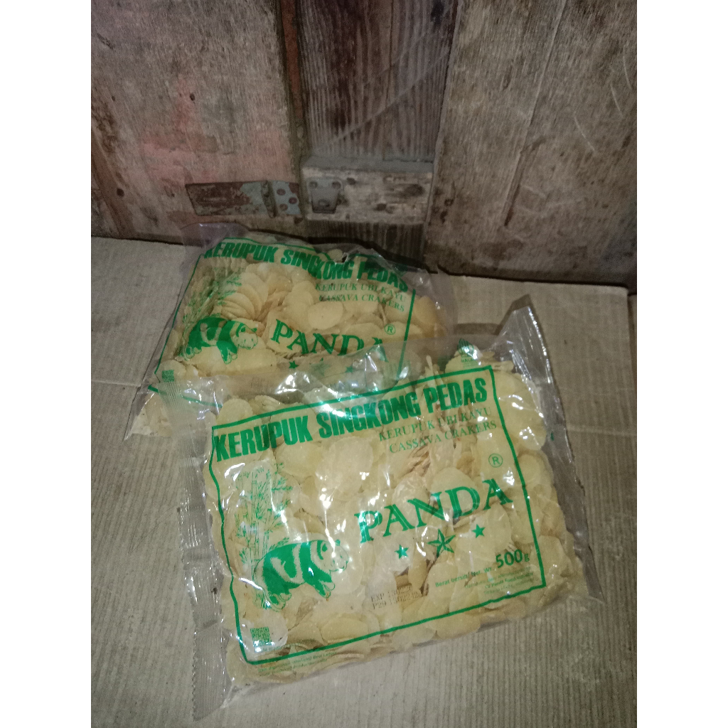 Jual KRECEK/KERUPUK MENTAH SINGKONG PEDAS CAP PANDA 500 GRAM | Shopee ...