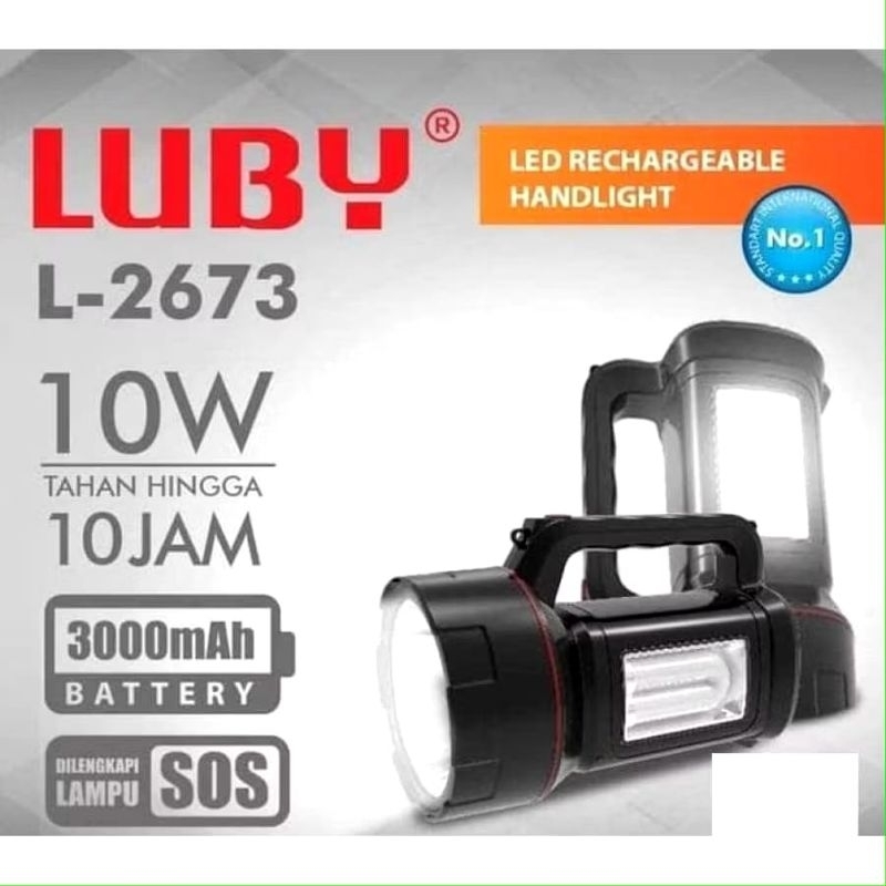 Jual Senter Cas Luby L 2673 Putih Baterai Rechargeable Ulang Lampu Emergency Led | Shopee Indonesia