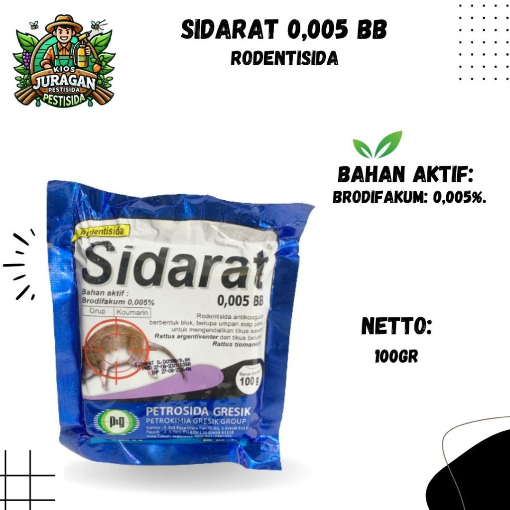Jual SIDARAT 0,005BB 100GRAM RODENTISIDA RACUN TIKUS SIAP MAKAN ...