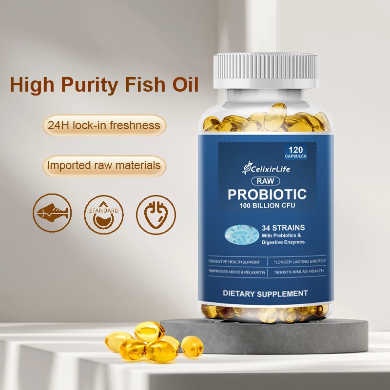 Jual CelixirLife Probiotic Enzyme Capsules 100 Billion CFU 34 Strains Dietary Supplement 120 ...
