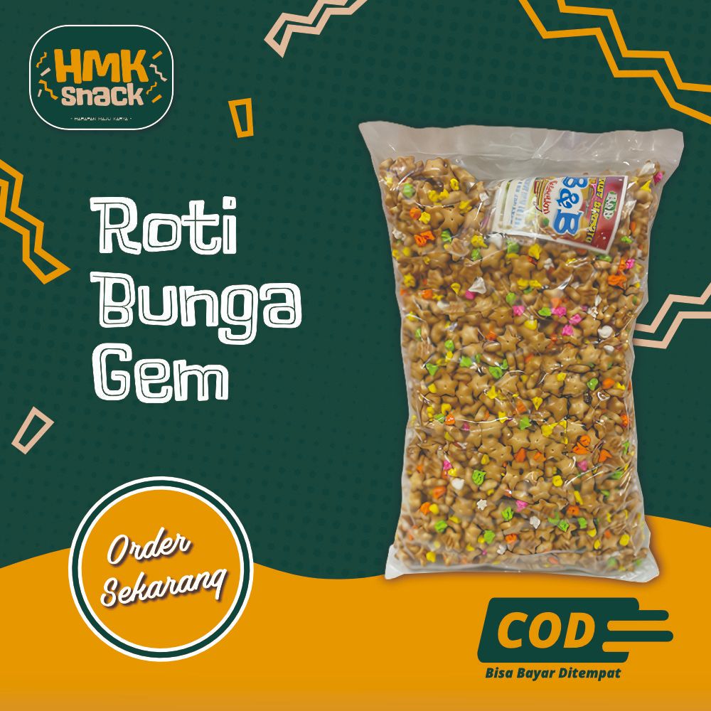 Jual Roti bunga gem kemasan 500 gram 250 gram biskuit bunga gem ...