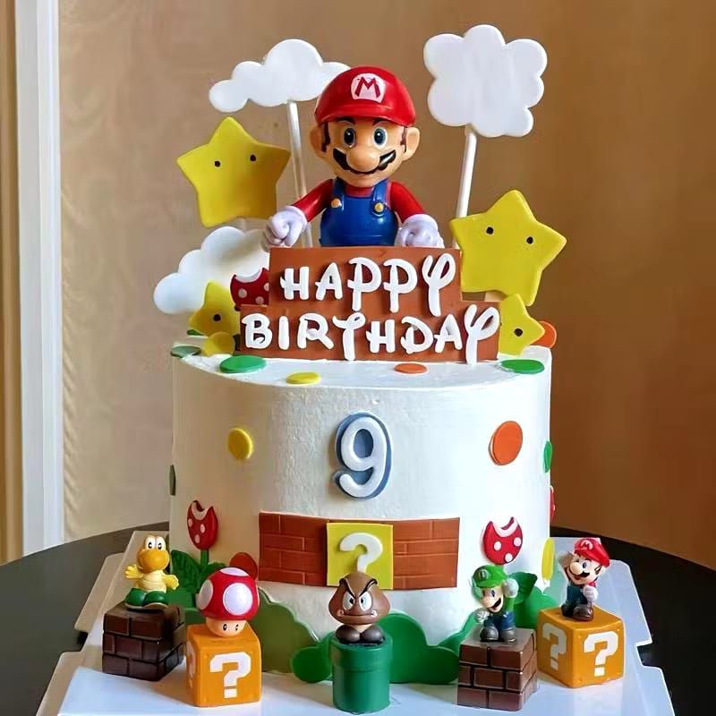 Jual {JY} PAJANGAN KUE ULANG TAHUN SUPER MARIO BROS / DEKORASI KUE ...
