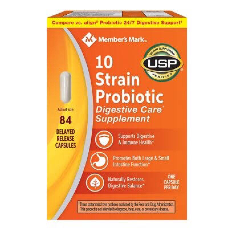 Jual Member’s mark 10 Strain Probiotic Digestive Supplement 84capsules ...