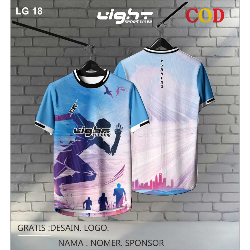Jual JERSEY RUNNING PUTIH BIRU / FULL PRINTING FREE CUSTOM Terbaru 2025 ...