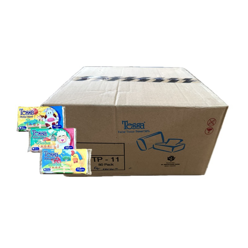 Jual ( 1 Dus ) Tissue TESSA travel pack 50 sheets 2ply ( 1 dus isi 80 ...