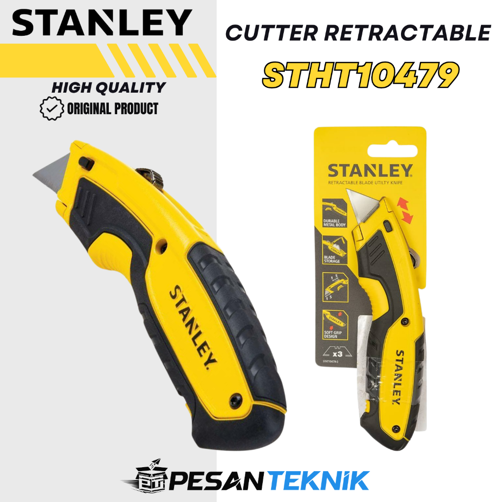 Jual Pisau Cuter Cutter Retractable Blade Utility Knife STANLEY ...