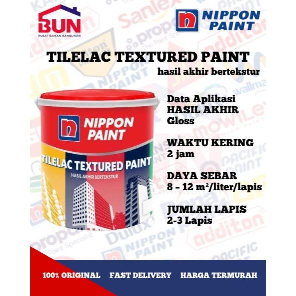 Jual Cat Tekstur Tembok NIPPON PAINT TILELAC EMA BASE / Textured Paint ...