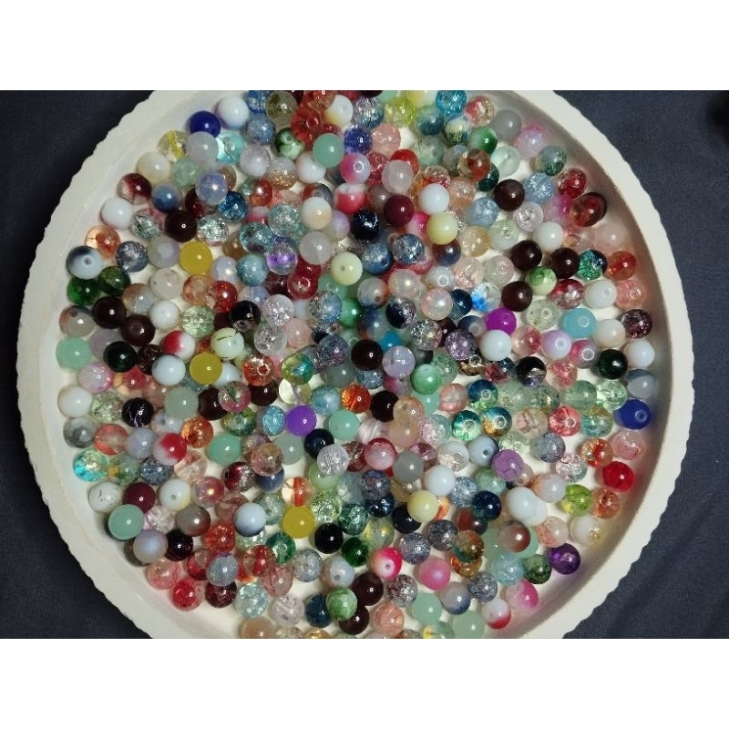 Jual [100 pcs] Mix mote Manik-manik bulat ukuran 10 mm kualitas premium ...