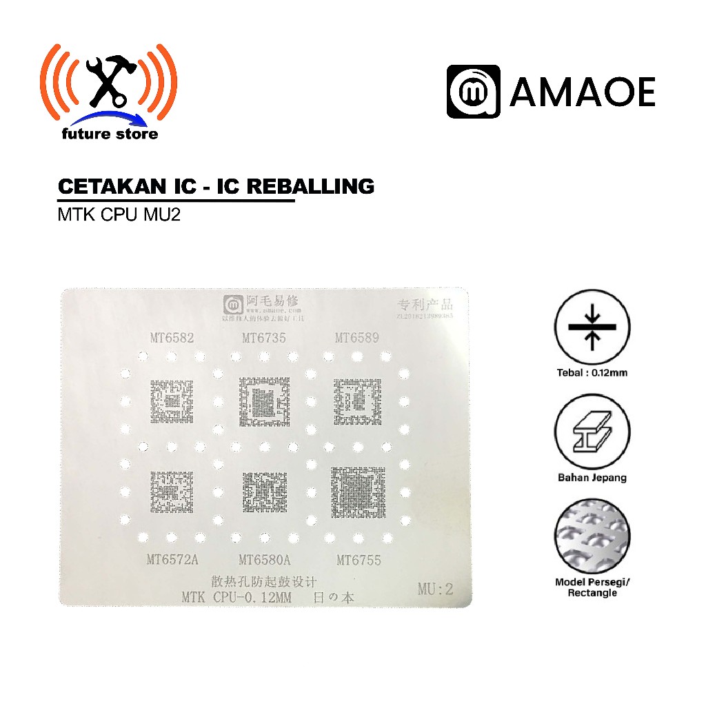 Jual Cetakan IC BGA Amaoe CPU MTK MU2 MT6582 MT6735 MT6589 MT6572A ...