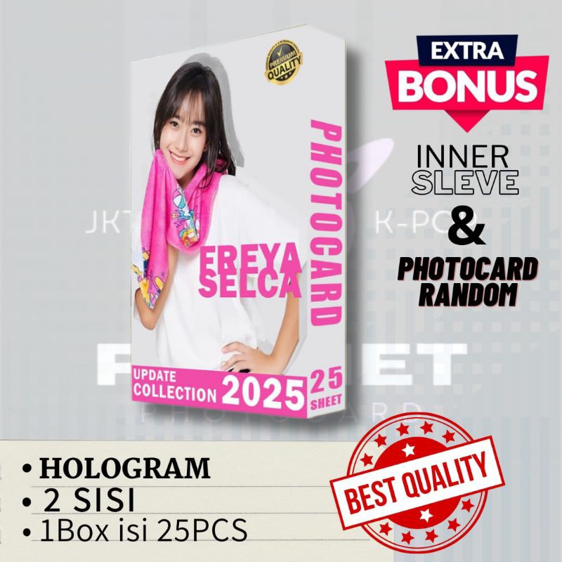Jual Photocard Jkt48 Freya 2025 Hologram - 2 sisi - 1 Box Isi 25Pcs | Shopee Indonesia