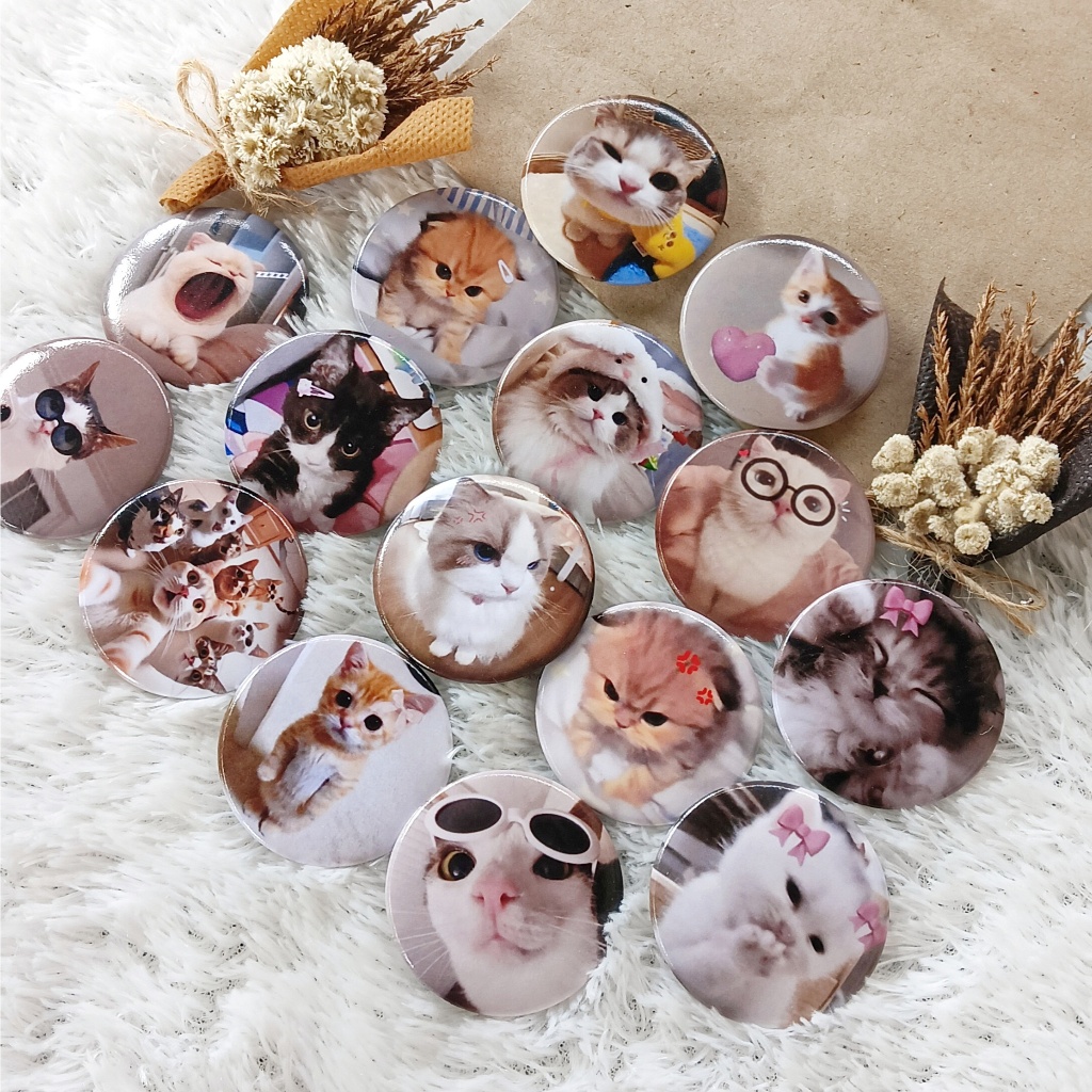 Jual Pin Button Kucing 44mm Glossy | Pin button tema kucing | Pin ...