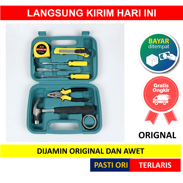 Jual [ PERKAKAS KOPER ] Alat Perkakas Set Komplit Tool Box Set Palu ...