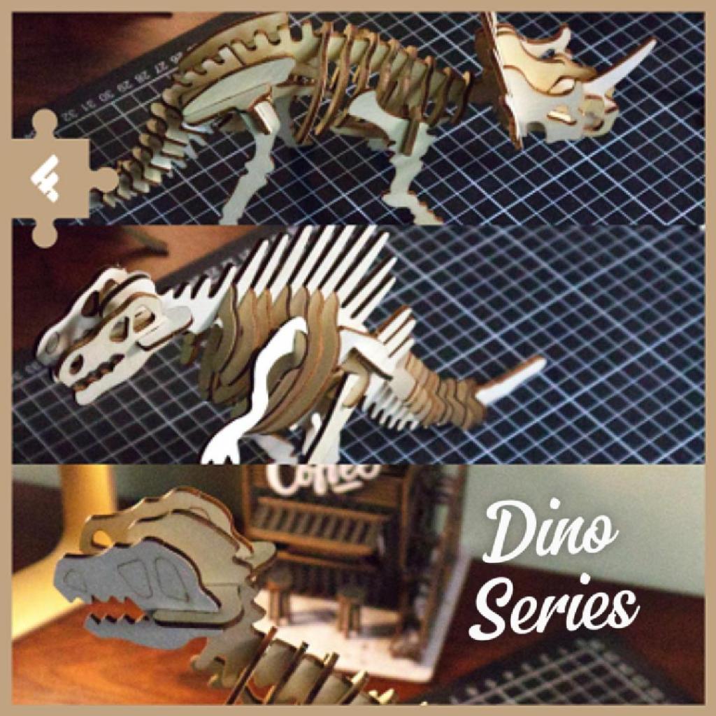 Jual Wood Puzzle, Mainan Edukasi DIY T Rex Dinosaurus Tyrannosaurus, Styracosaurus, Spinosaurus ...