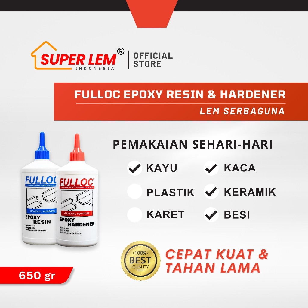 Jual (5PCS/ 1 BOX 12PCS) FULLOC EPOXY RESIN & HARDENER Lem Epoxy Lem ...