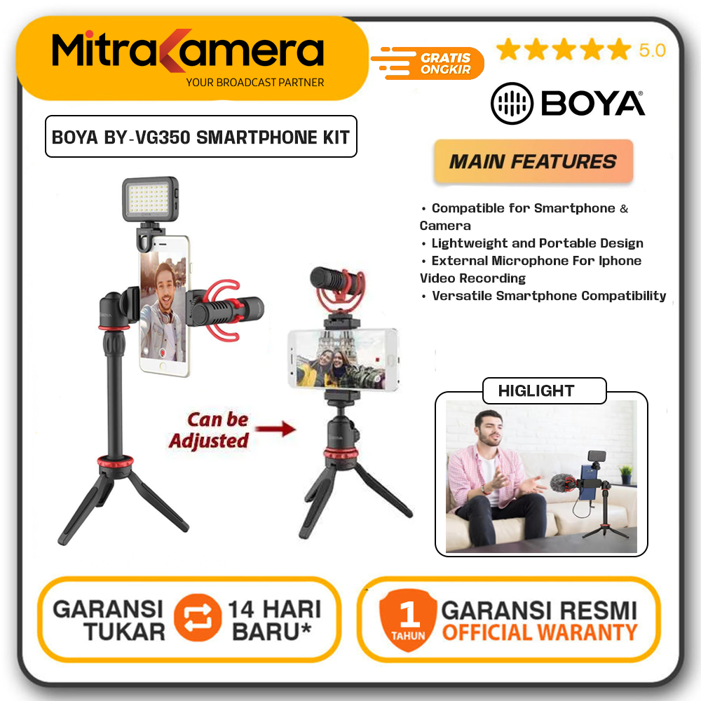 Jual Boya BY-VG350 Vlogger Camera Smartphone Video Kit Microphone ...