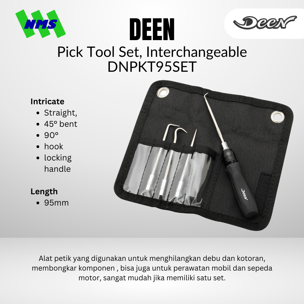 Jual Kunci DEEN DNPKT95SET Pick Tool Set Interchangeable - Original Japan | Shopee Indonesia