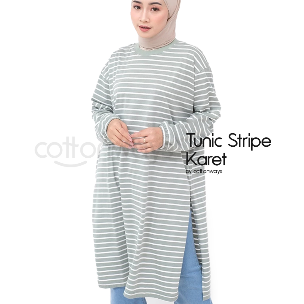 Jual COTTONWAYS | TUNIC STRIPE OVERSIZED LONGSLEEVES | Tunic Stripe ...