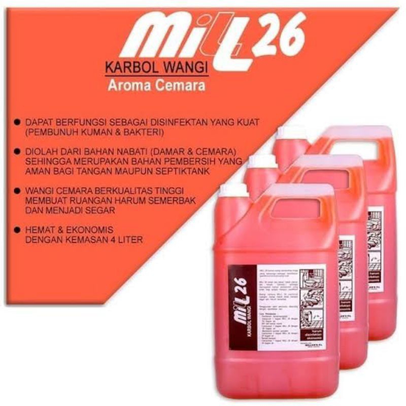 Jual Karbol Wangi Pembersih Lantai Miller Mill 26 ( Jerigen 4L ...
