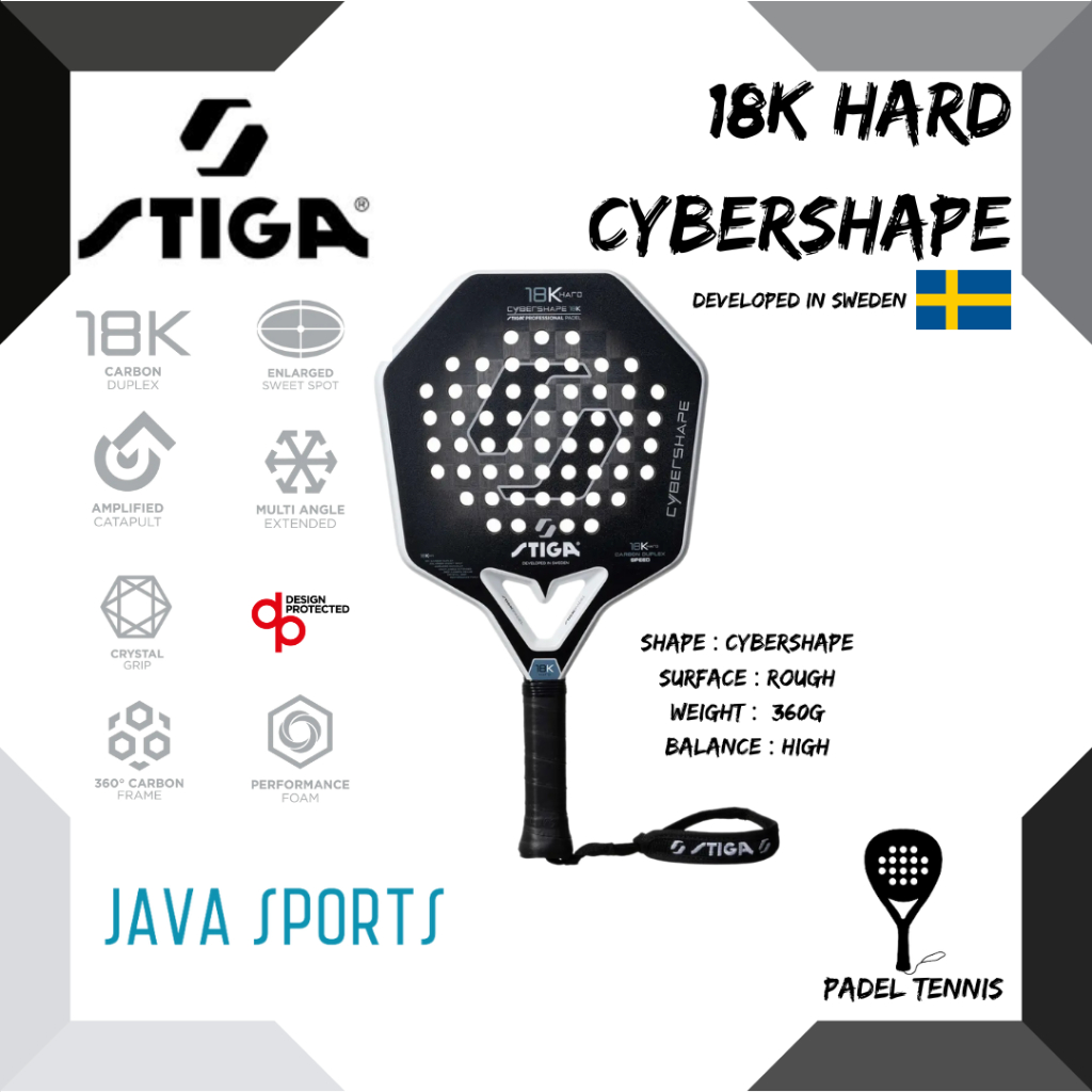 Jual Raket Padel Tenis Stiga 18K Hard Cybershape Official Resmi ...