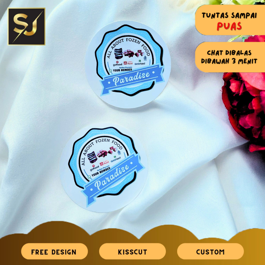 Jual 5-8 Sangjaya Sticker Vinyl Frozen Food Bulat Label Kemasan Makanan ...