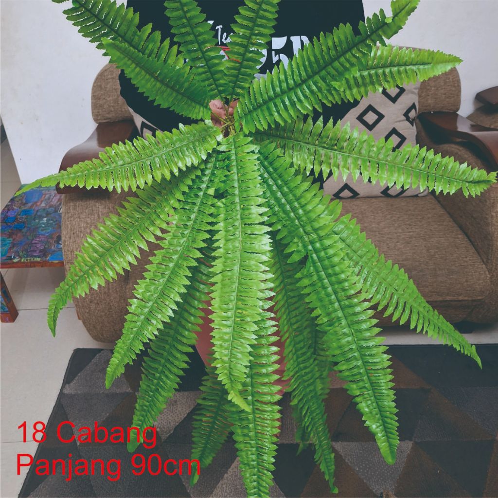 Jual daun pakis cabang panjang hijau tiruan hias daun pakis besi ...