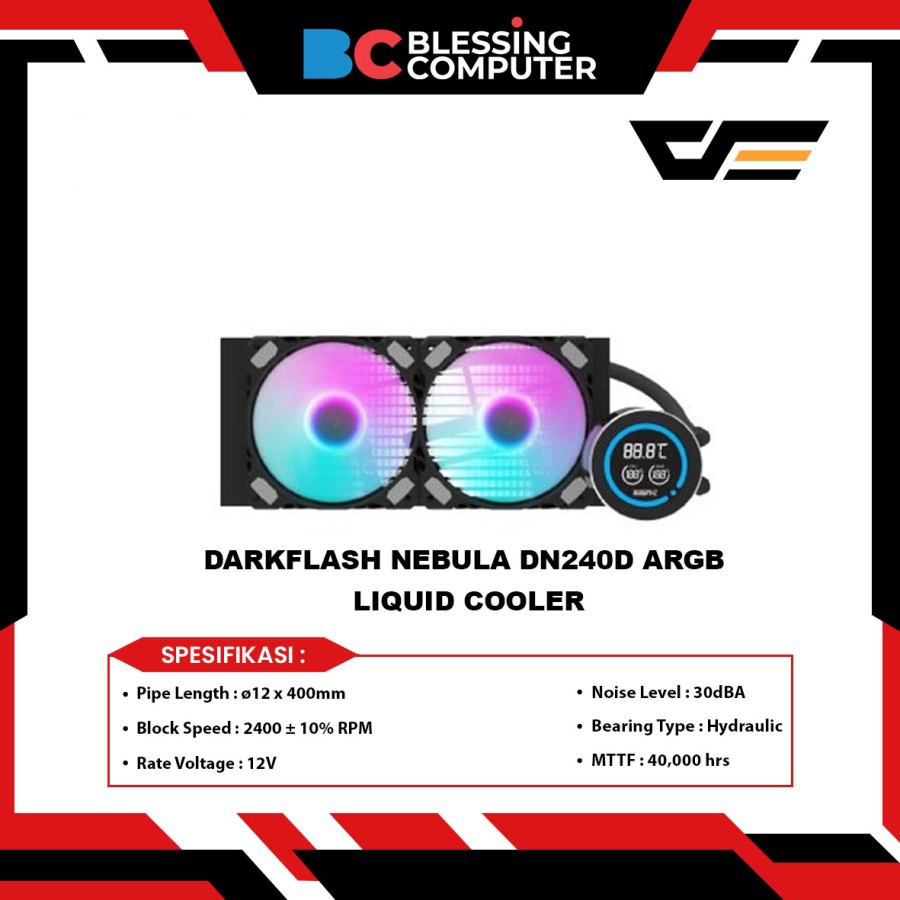 Jual DARKFLASH NEBULA DN240D ARGB LIQUID COOLER - Black | Shopee Indonesia