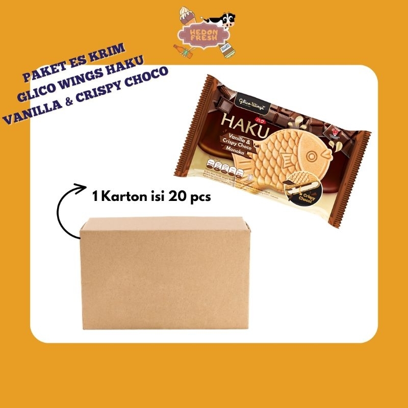 Jual Paket Es Krim Glico Wings Haku Vanilla & Choco Crispy Monaka | Shopee Indonesia