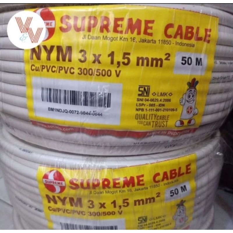 Jual kabel listrik SUPREME 3x1,5 NYM kawat tembaga harga/roll | Shopee Indonesia