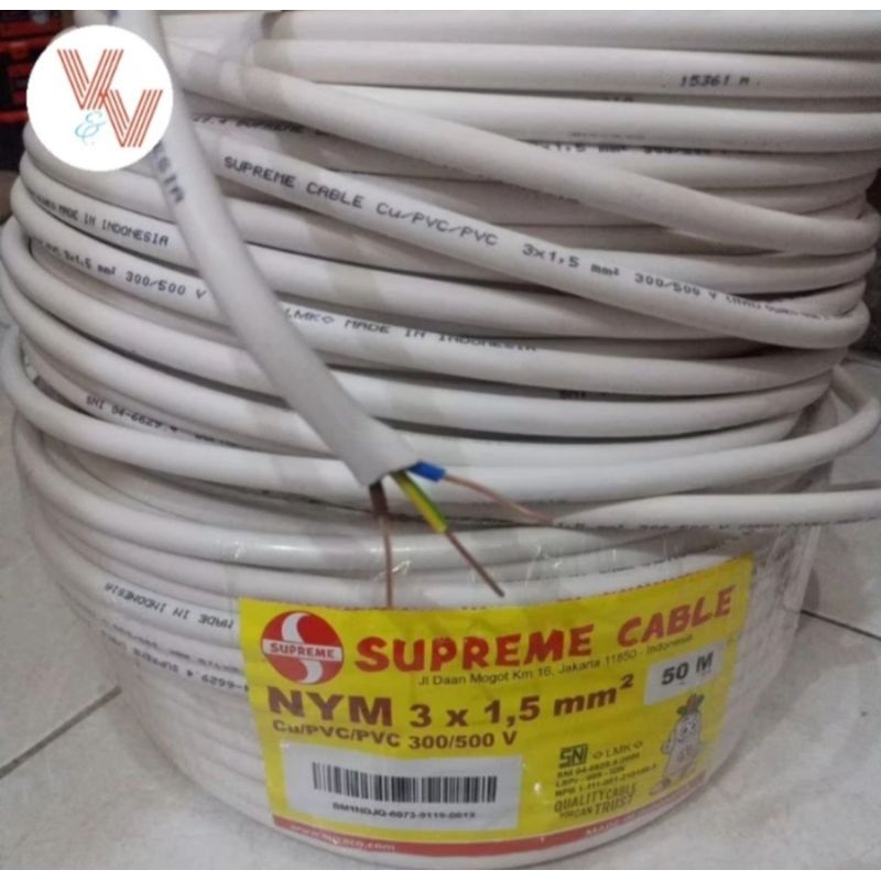 Jual kabel listrik SUPREME 3x1,5 kawat tembaga NYM harga/meter | Shopee Indonesia