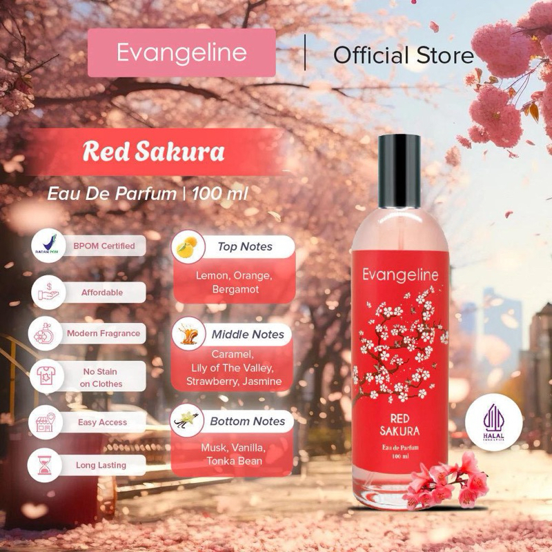 Jual Evangeline Sakura Red EDP 100 ML | Shopee Indonesia